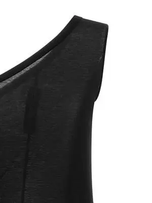 Rick Owens Asymmetric One-shoulder Cotton Top - Black