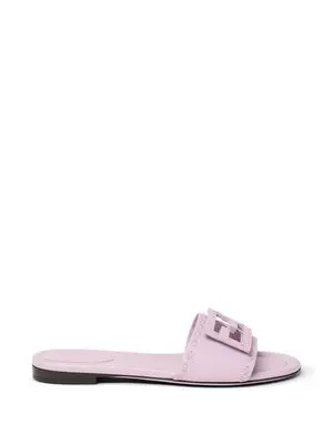 Fendi Baguette Leather Flat Sandals - Multicolor