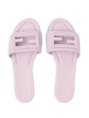 Fendi Baguette Leather Flat Sandals - Multicolor