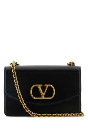 Valentino Garavani Leather Vain Shoulder Bag - Black