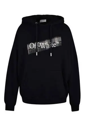 Off-White Hoodie With Diagonal Stripe Detail