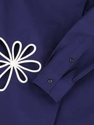 Fendi Embroidered Flower Cotton Shirt - Multicolor