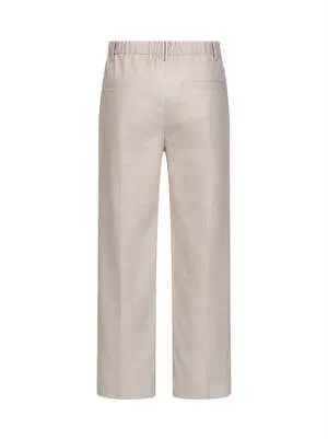 Brunello Cucinelli Techno Poplin Palazzo Trousers With Monili Embroidery - Multicolor