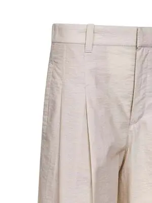 Brunello Cucinelli Techno Poplin Palazzo Trousers With Monili Embroidery - Multicolor