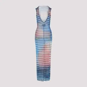 JEAN PAUL GAULTIER Printed Mesh Long Dress