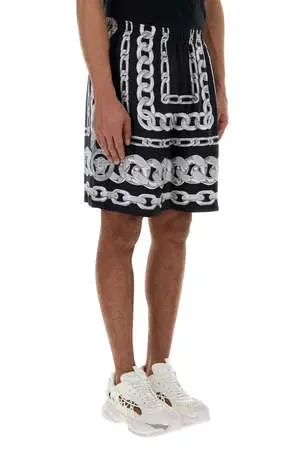 Versace Printed Silk Bermuda Shorts - Multicolor