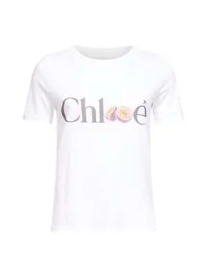 CHLOÉ Chloé White Cotton Jersey Baby-Fit Logo T-Shirt