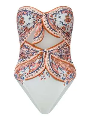Zimmermann ZIMMERMANN Aster Scarf Detail One Piece Swimsuit Blue