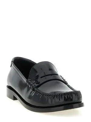 Saint Laurent Le Loafer Loafers In Glossed Leather - Black