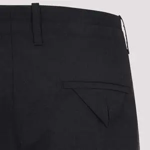 Bottega Veneta Charcoal Grey Wool Pleated Pants