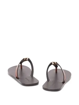 Saint Laurent Cassandra Leather Thong Sandals - Multicolor