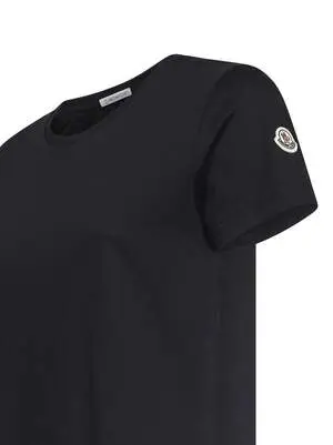 Moncler Black Cotton Jersey Logo Patch T-shirt