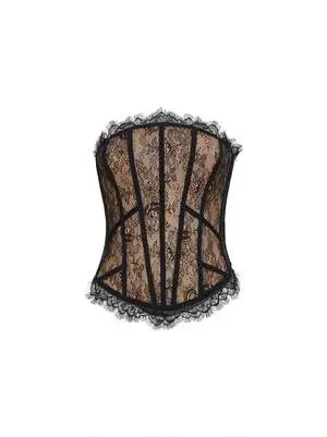 Giuseppe Di Morabito Black Lace Bustier Top - Multicolor