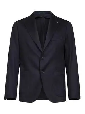 Tagliatore Blue Camel Drap Single-breasted Blazer