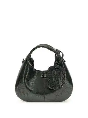 GANNI Mini Snake Handbag - Black
