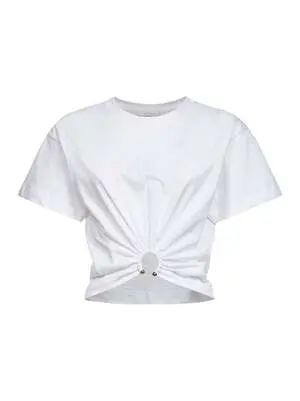 PACO RABANNE Paco Rabanne Cropped T-Shirt With Metal Piercing Detail