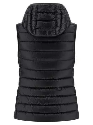 Moncler Glygosse Quilted Goose Feather Padded Vest With Hood - Black