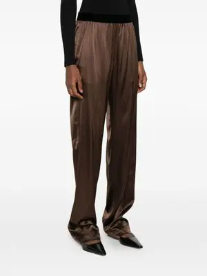 TOM FORD Silk Pajama Trousers With Embroidered Waistband - Multicolor