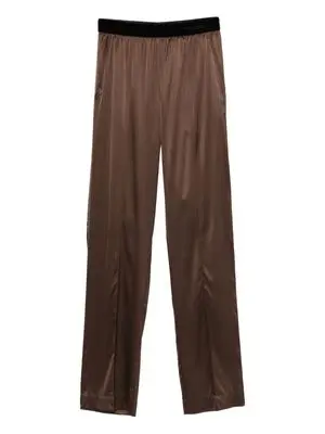 TOM FORD Silk Pajama Trousers With Embroidered Waistband - Multicolor