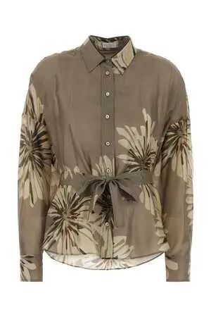 Brunello Cucinelli Printed Silk Shirt - Multicolor