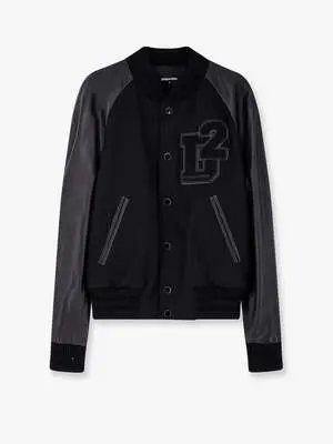 Dsquared2 Wool And Leather Varsity Jacket