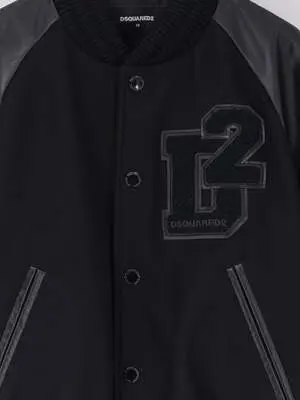 Dsquared2 Wool And Leather Varsity Jacket