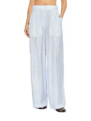 Dries Van Noten Wide-leg Striped Cupro Pants - Blue