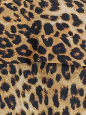 Alberta Ferretti Sleeveless Cape Detail Silk Shirt With Animal Print - Multicolor