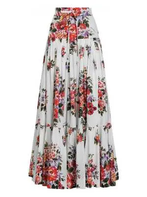 Dolce & Gabbana Floral Cotton Drawstring Skirt - Multicolor