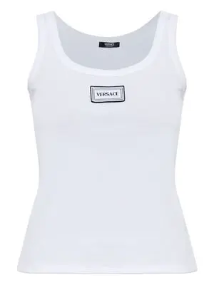 Versace VERSACE Logo Cotton Tank Top Multicolor