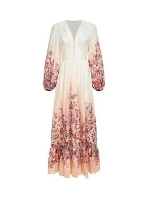 Zimmermann Floral Print Cotton Maxi Dress - Multicolor
