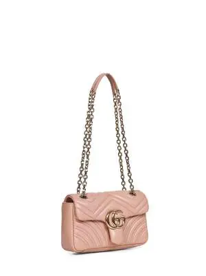 Gucci Pinky Beige Gg Marmont Small Shoulder Bag