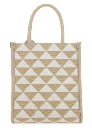 Prada Embroidered Fabric Micro Symbole Handbag