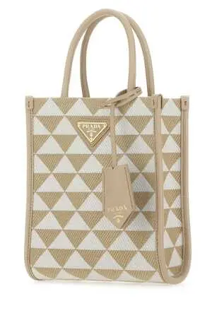 Prada Embroidered Fabric Micro Symbole Handbag
