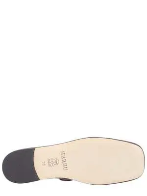 Hereu Lambskin Mary Jane Flats With Knot Detailing - Brown