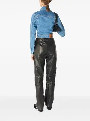 MARINE SERRE Denim Cotton Jacket With Zip Up - Multicolor