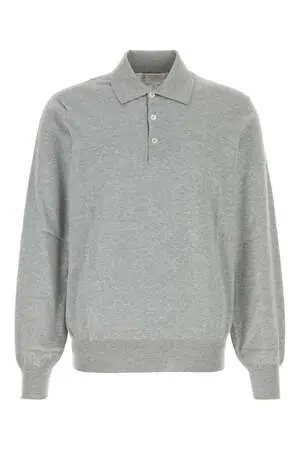 Brunello Cucinelli Brunello Cucinelli Men Grey Cotton Polo Shirt Gray