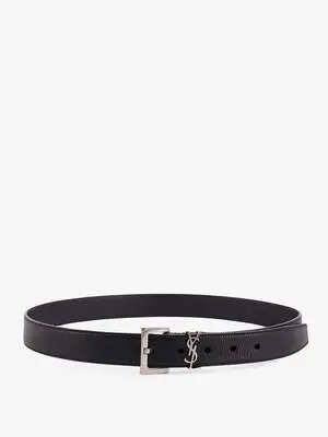 Saint Laurent Leather Belt With Monogram Buckle - Multicolor