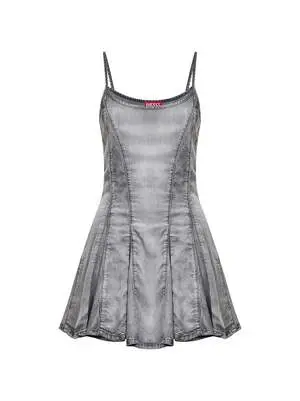 DIESEL® Grey Lyocell Flared Mini Dress