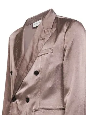 Dries Van Noten Old Rose Viscose And Cotton Double-breasted Blazer