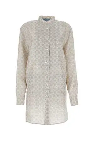 Prada Printed Silk Shirt Dress - Multicolor