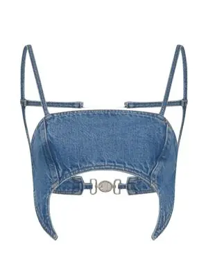 MARINE SERRE Denim Bra Top - Multicolor