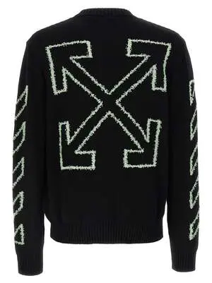 Off-White Diag Outline Cotton Sweater - Black