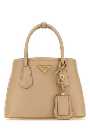 Prada PRADA Sand Leather Handbag Brown