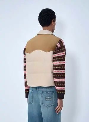Miu Miu Padded Suede Yoke Vest