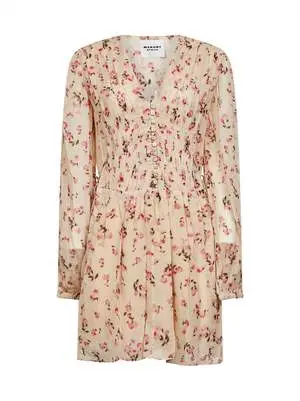 Isabel Marant Étoile Floral Print Long Sleeve Minidress - Multicolor