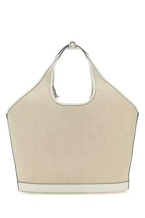 Prada Canvas And Leather Shopping Bag - Brown