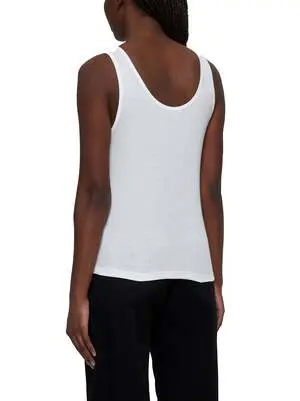 Chloé Ribbed Cotton Tank Top With Logo Detail