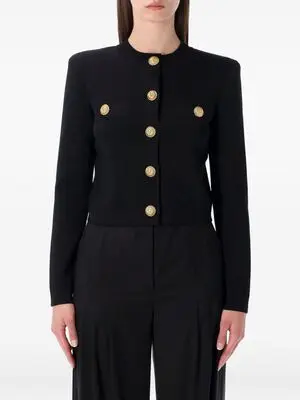 Balmain BALMAIN Buttoned Crewneck Cardigan With Gold-Tone Hardware Multicolor