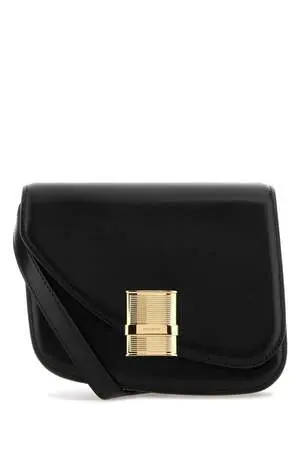 FERRAGAMO FERRAGAMO Salvatore Leather Crossbody Bag Black